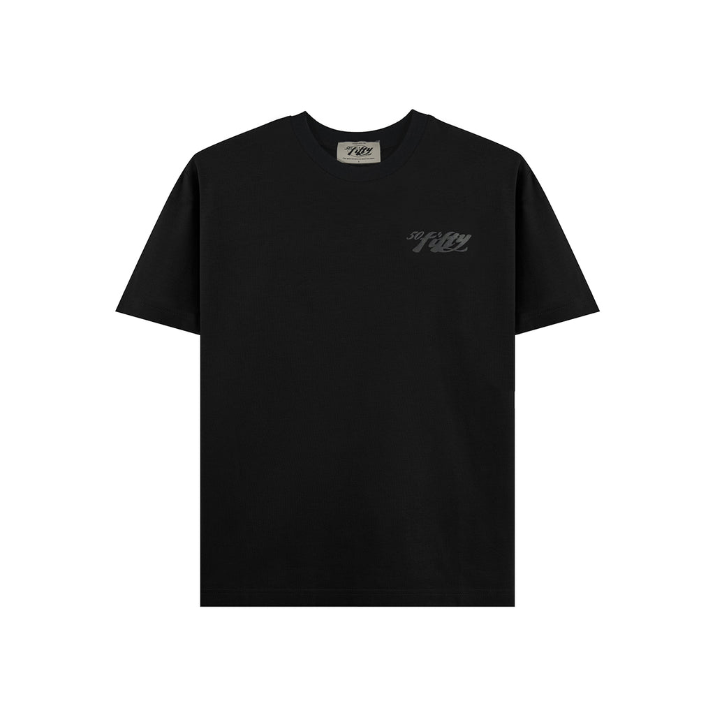 Black Puff Print Logo Tee – 50fiftystore